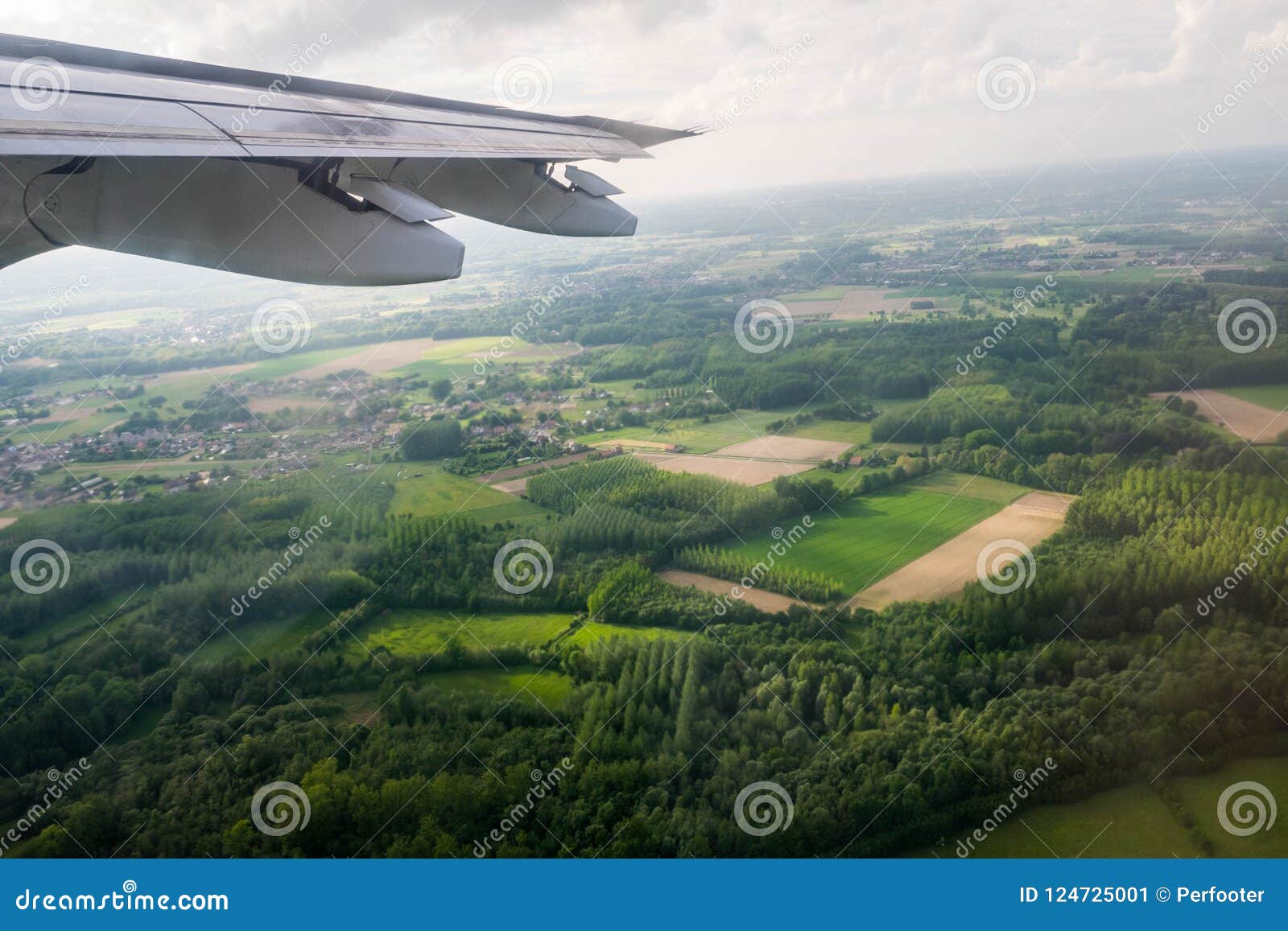 Plane Above the Beautiful Landscapes. Stock Image - Image of plane ...