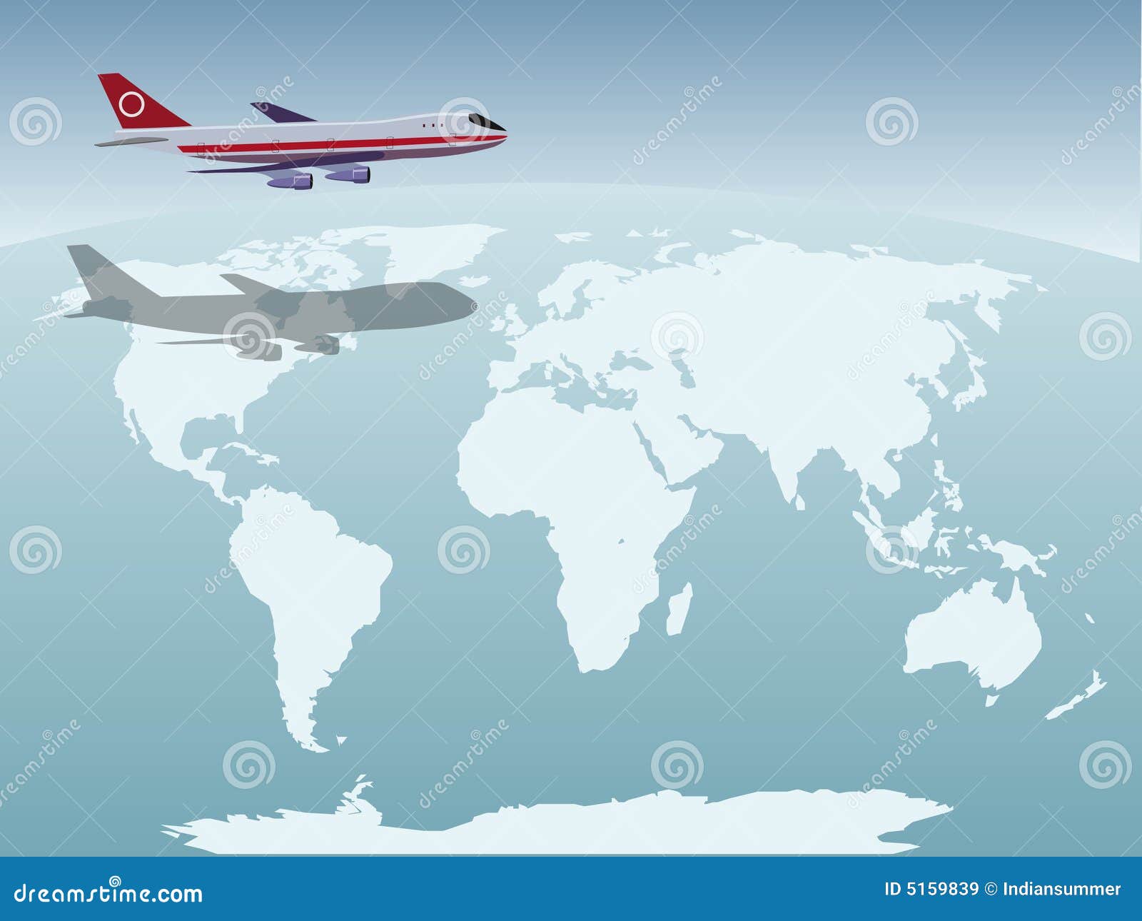 Plane Above The Earth Picture. Image: 5159839