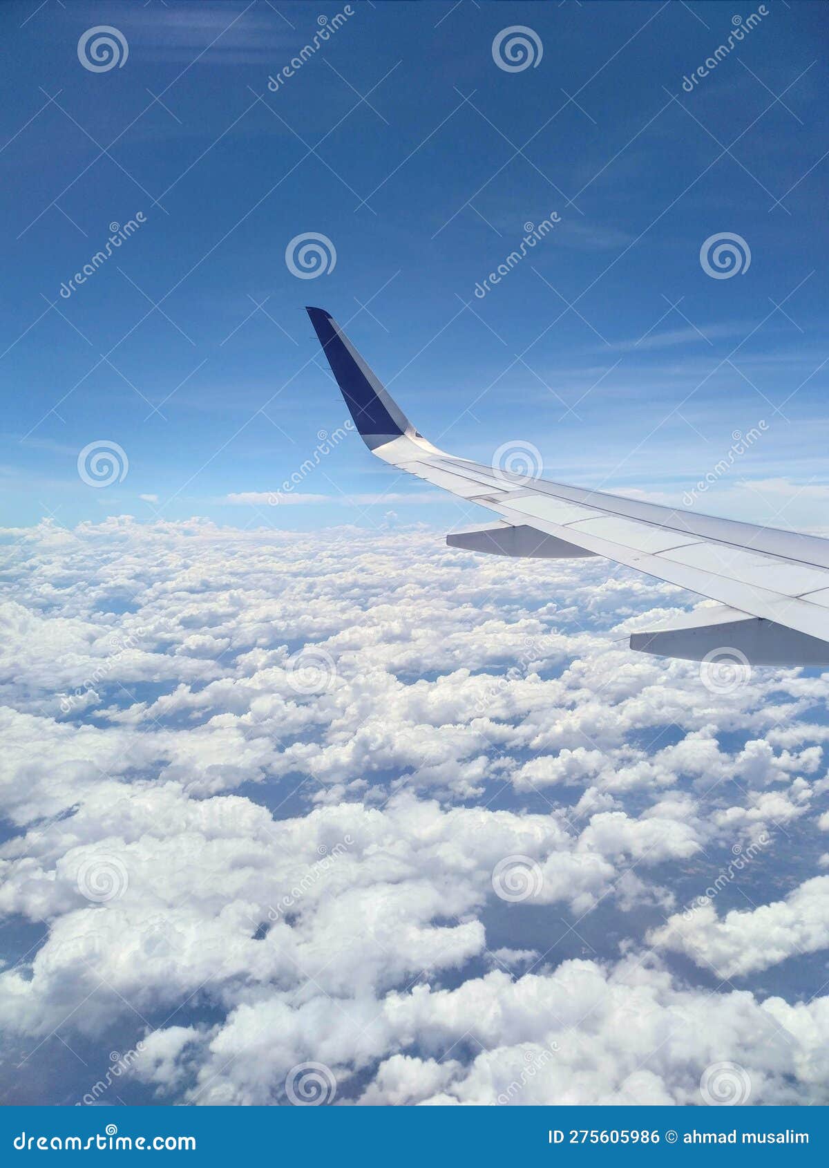 Plane above white clouds stock photo. Image of clouds - 275605986