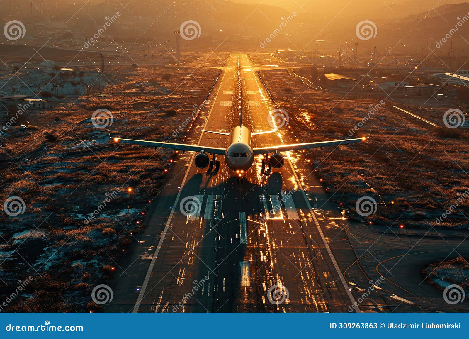 The Plane Accelerates for Takeoff. Retro Style. Generated by Artificial ... The Plane Accelerates for Takeoff. Retro Style. Generated by Artificial ...