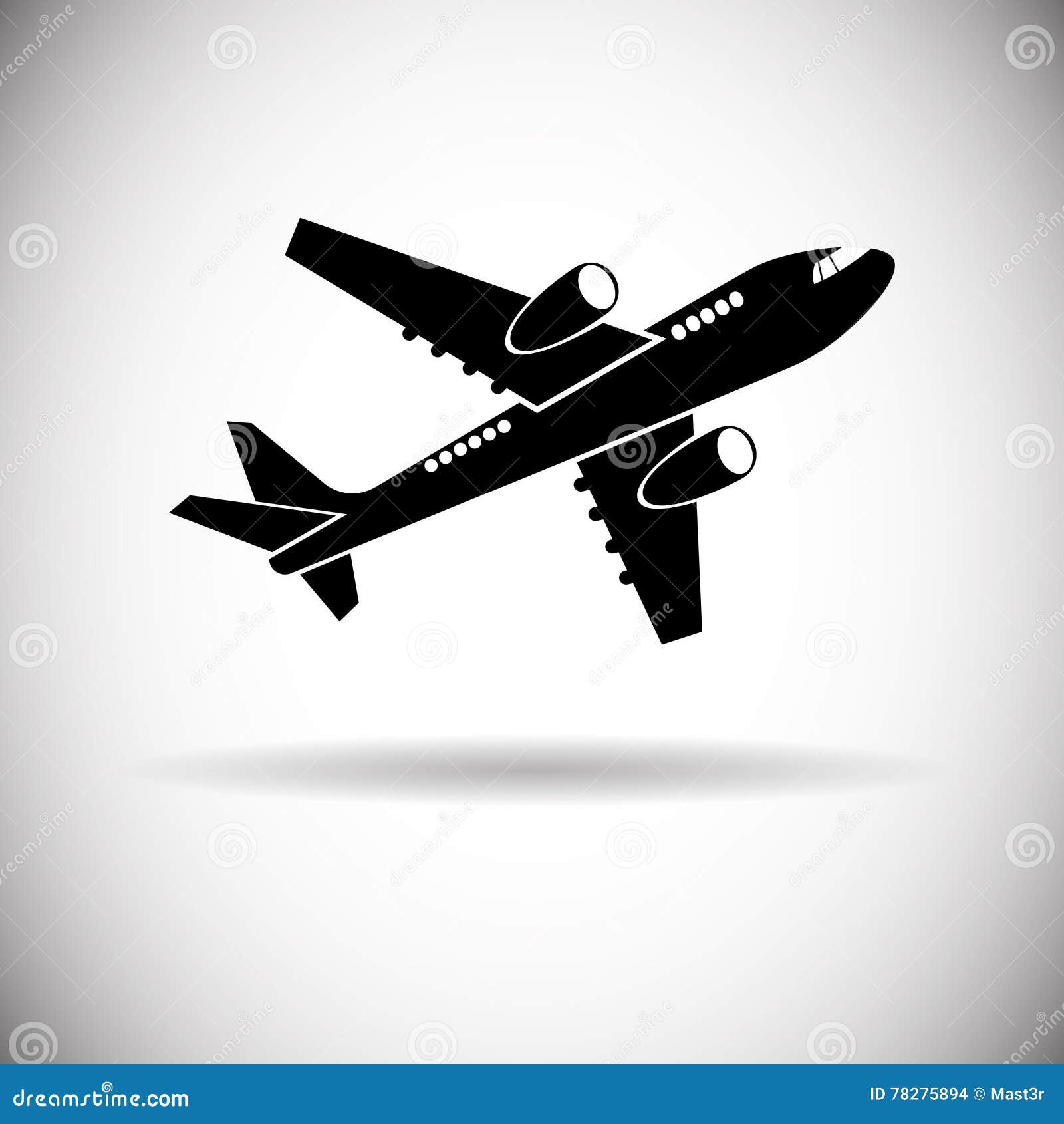 Plane Aircraft Web Icon stock vector. Illustration of shadow - 78275894