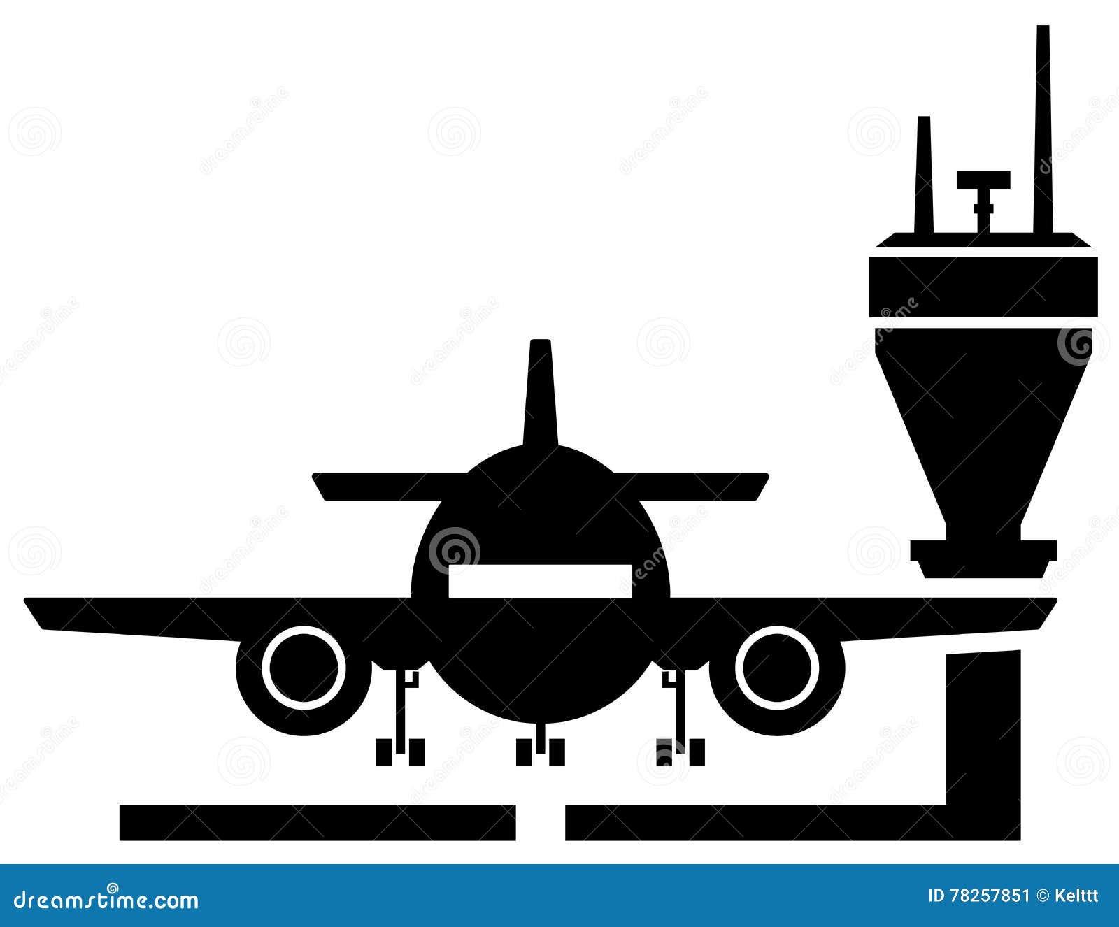 Plane on airport icon stock vector. Illustration of aviation - 78257851