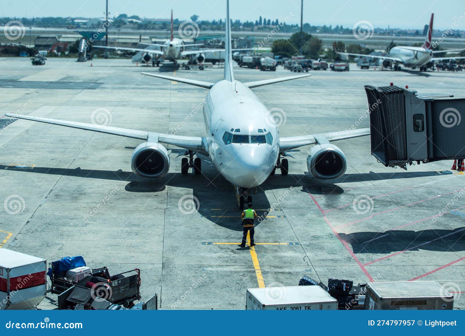 The Plane at the Airport on Loading Editorial Photography - Image of ...