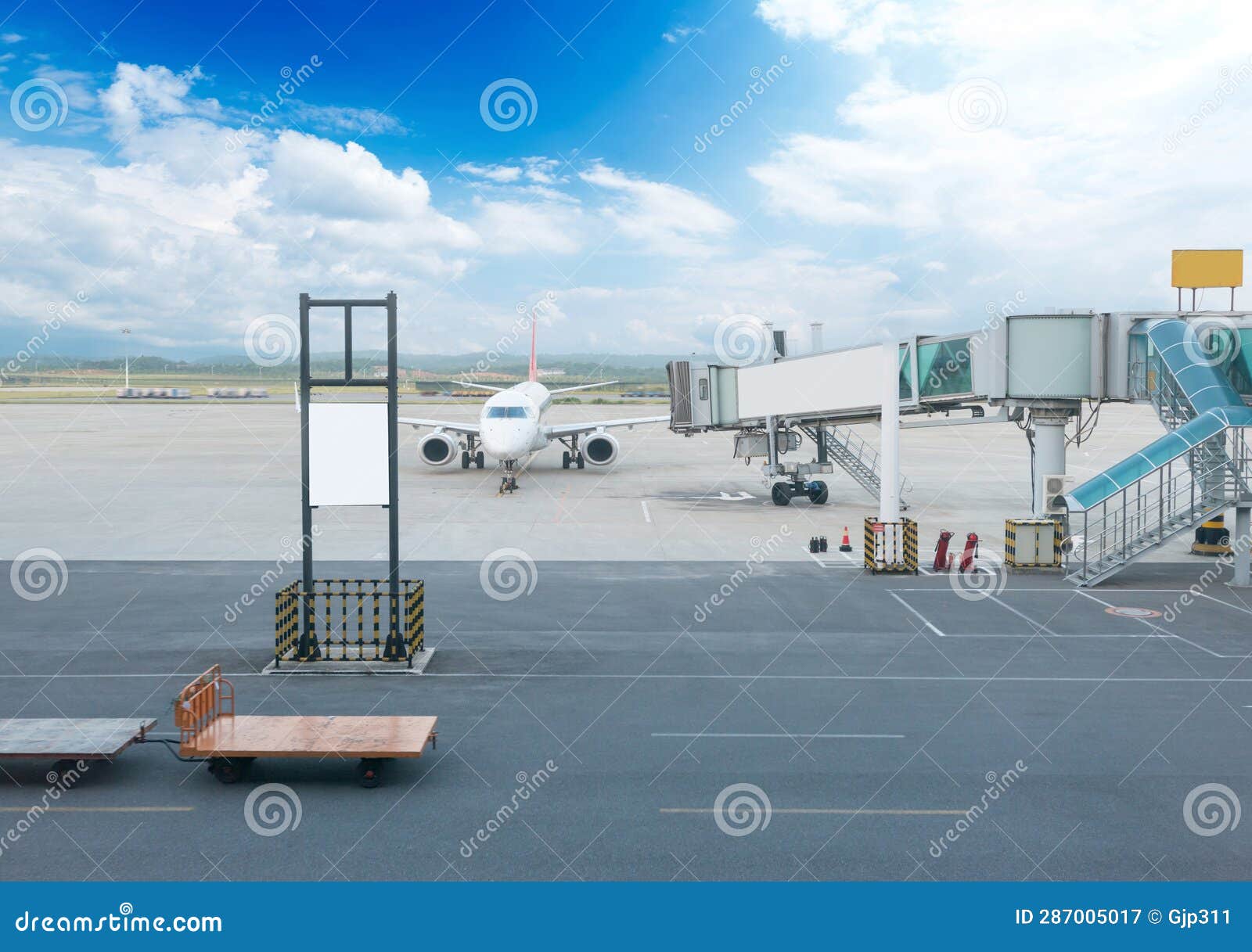 The Plane at the Airport on Loading Stock Image - Image of wing ...