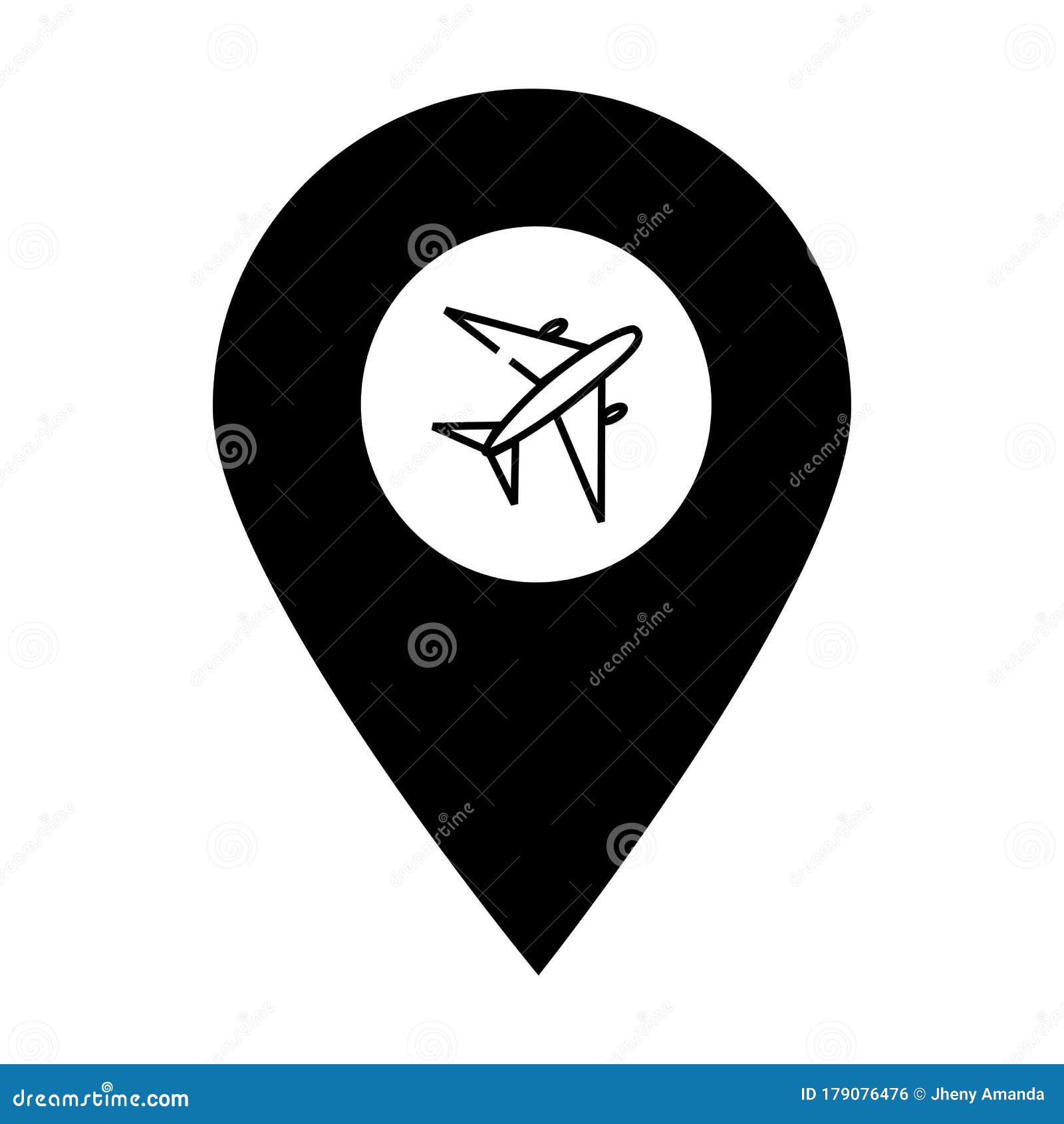 Plane, Airport Location Map Pin Pointer Icon. Element of Map Point for ...
