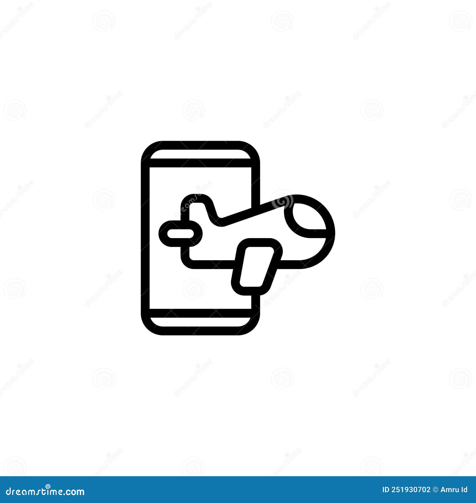 Plane App Smartphone Outline Icon, Logo, and Illustration Stock Vector ...