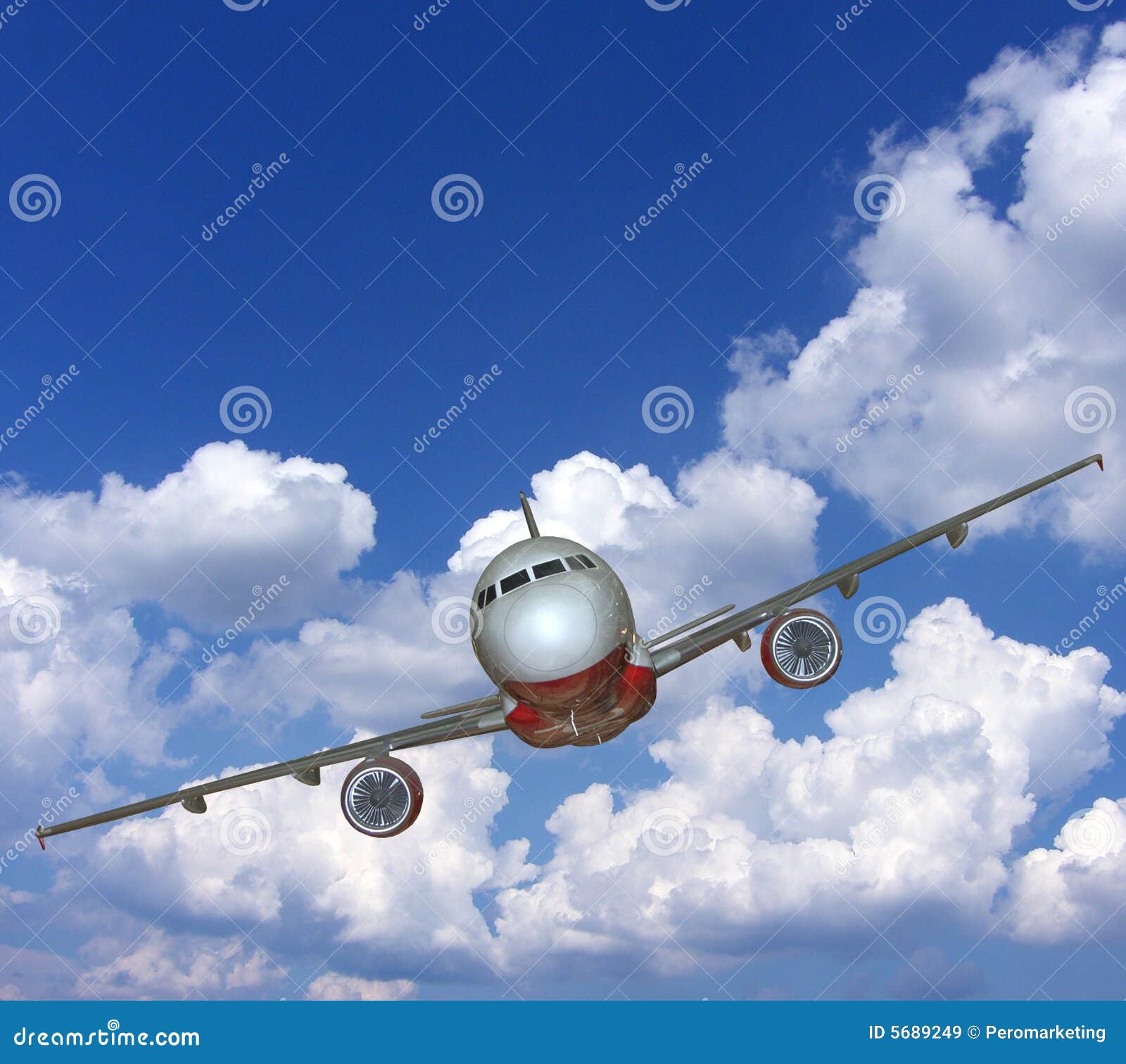 Plane approaching stock image. Image of clouds, airplane - 5689249