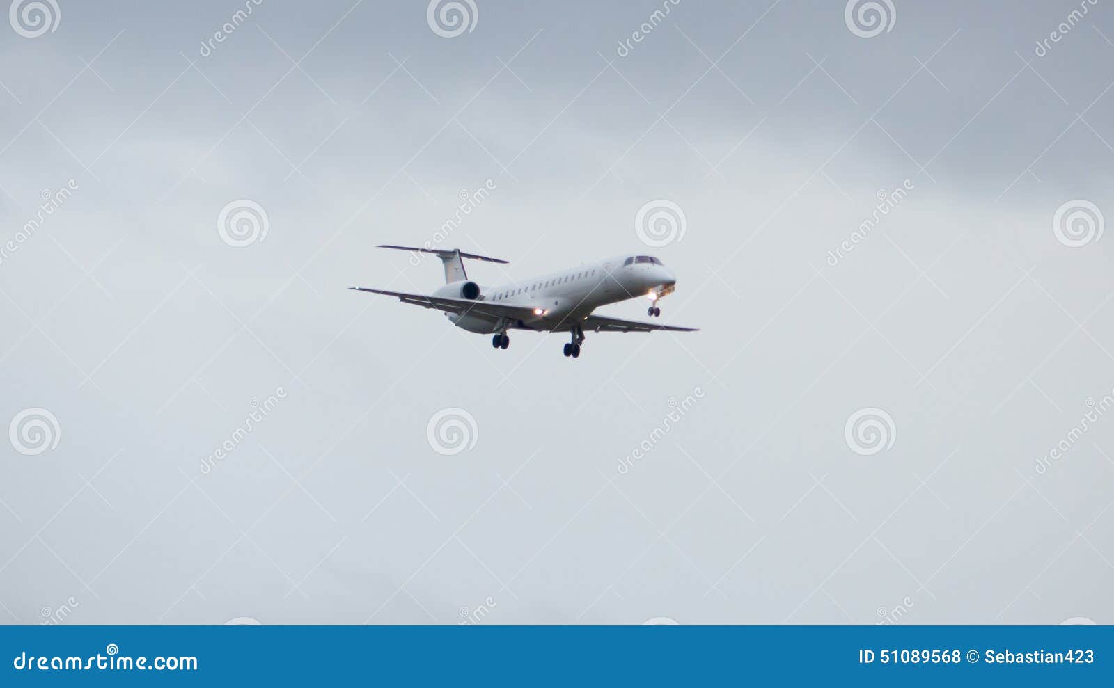 Plane Approaching Landing during Bad Weather Stock Photo - Image of ...