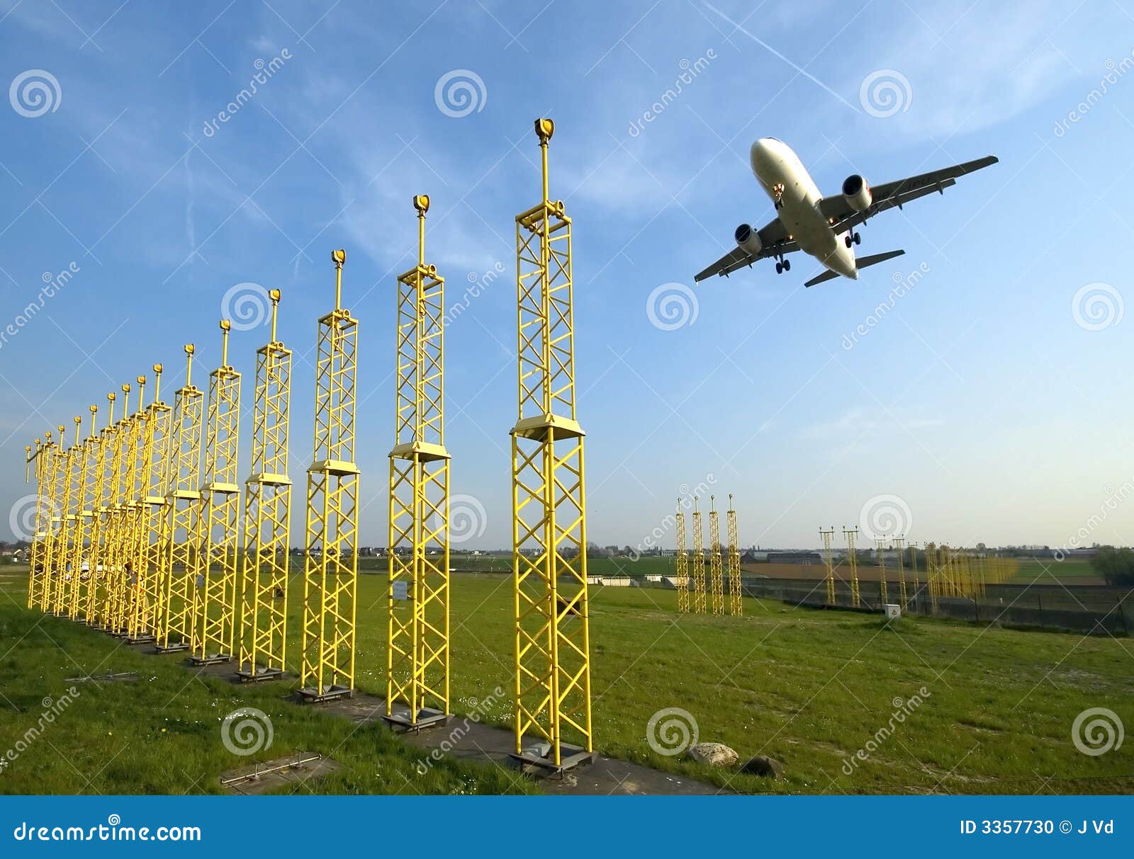 Plane approaching runway stock photo. Image of door, aircraft - 3357730
