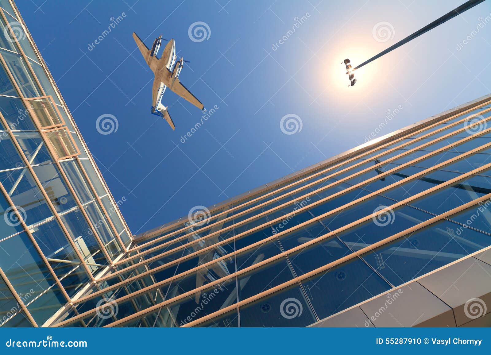 Plane and architecture stock photo. Image of color, bright - 55287910