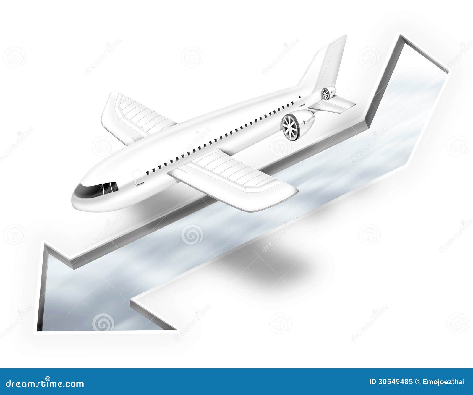 Plane on Arrow stock illustration. Illustration of abstract - 30549485