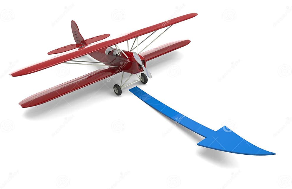Plane and arrow stock illustration. Illustration of achievement - 34721033