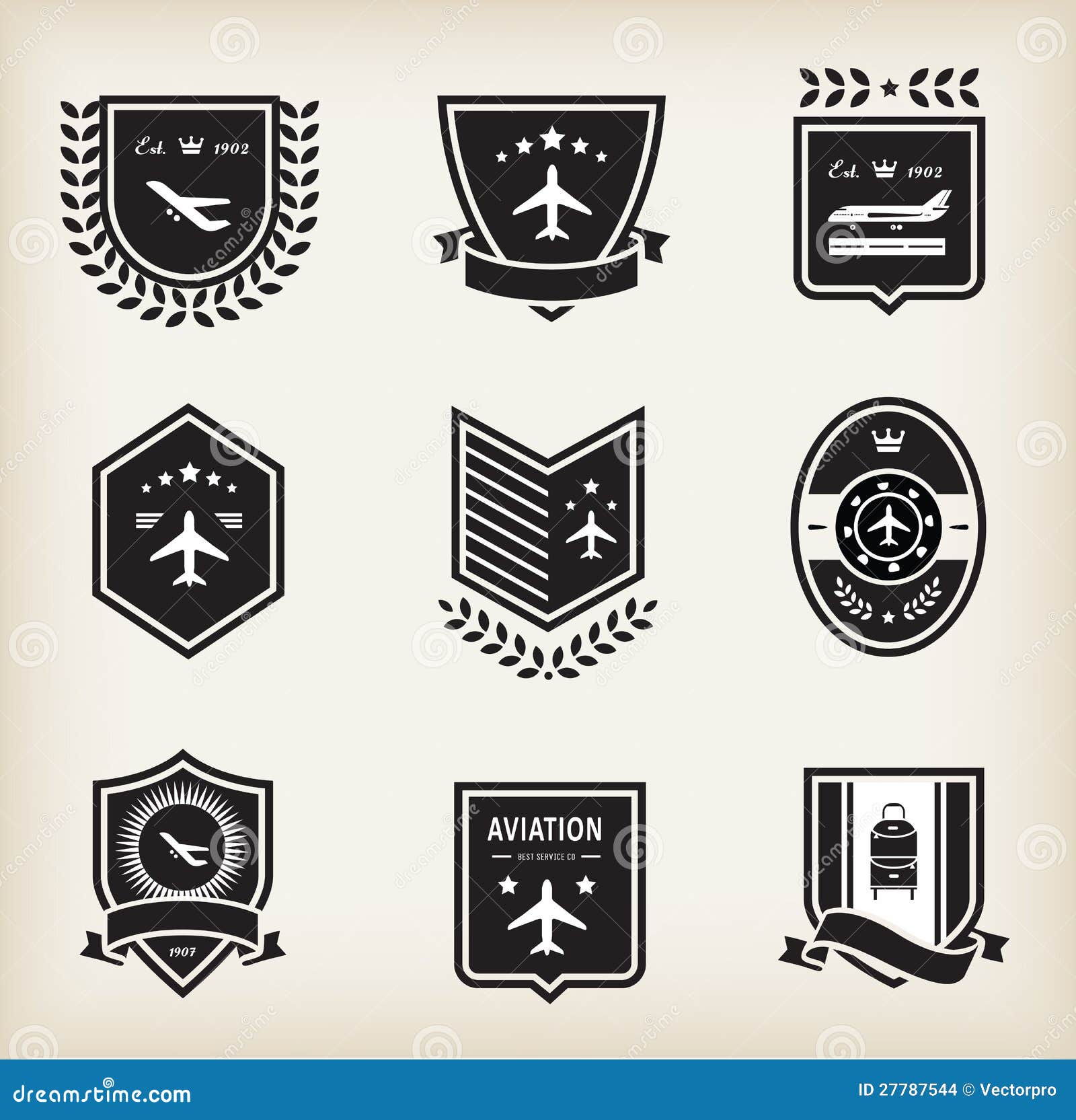 Plane aviation badges stock vector. Illustration of plane - 27787544