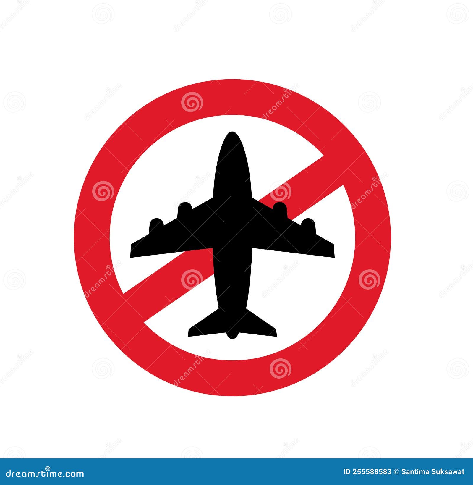 Plane Ban Icon. Vector Illustration Stock Vector - Illustration of ...