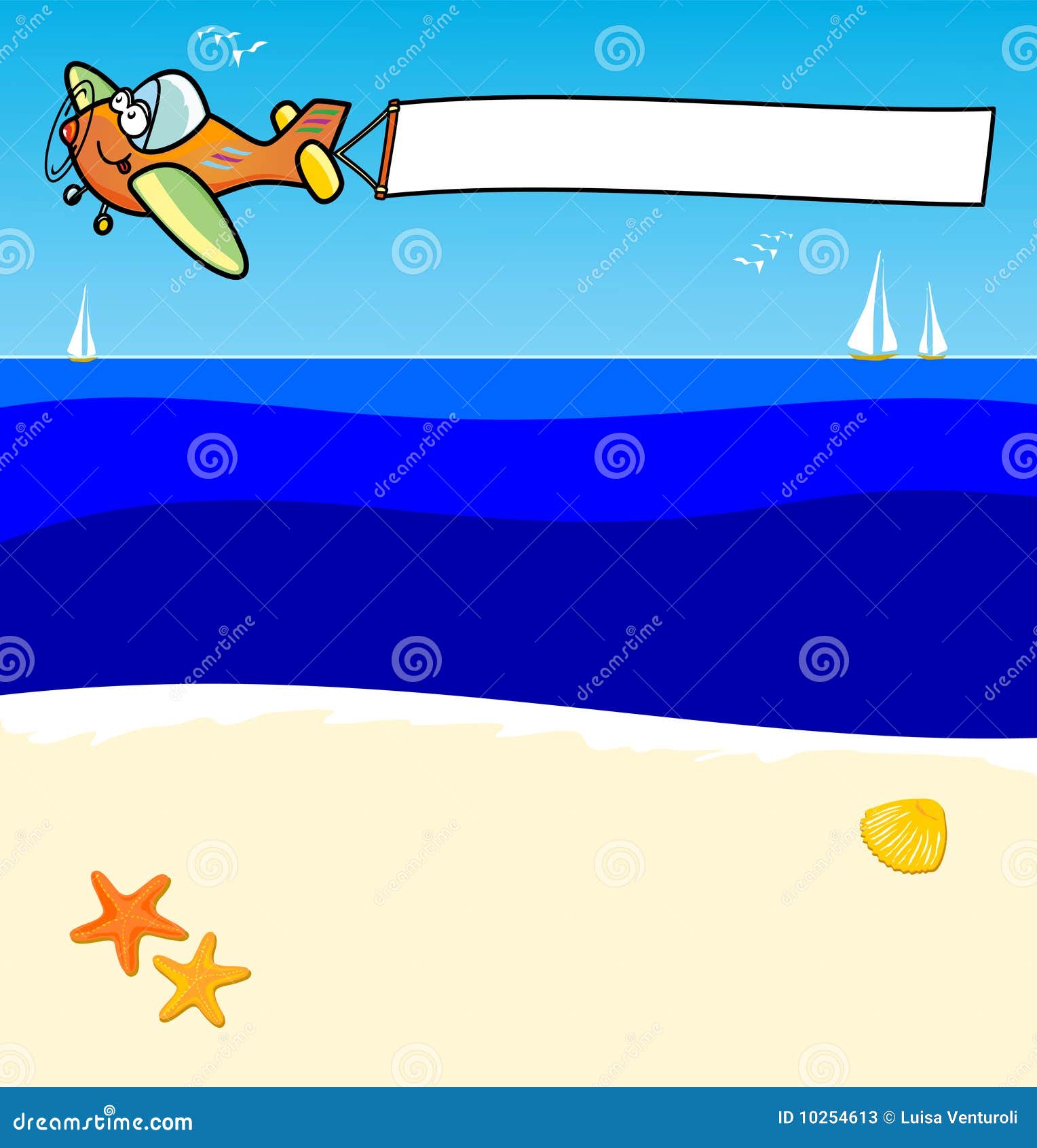 Plane with banner stock vector. Illustration of banner - 10254613