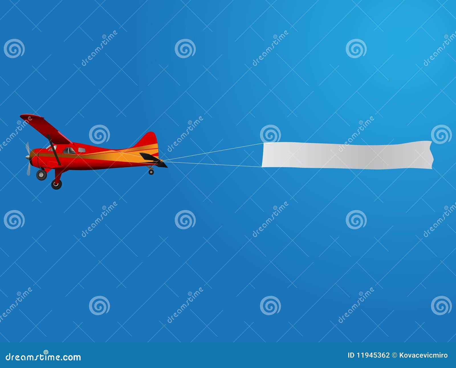Plane with banner stock illustration. Illustration of message - 11945362