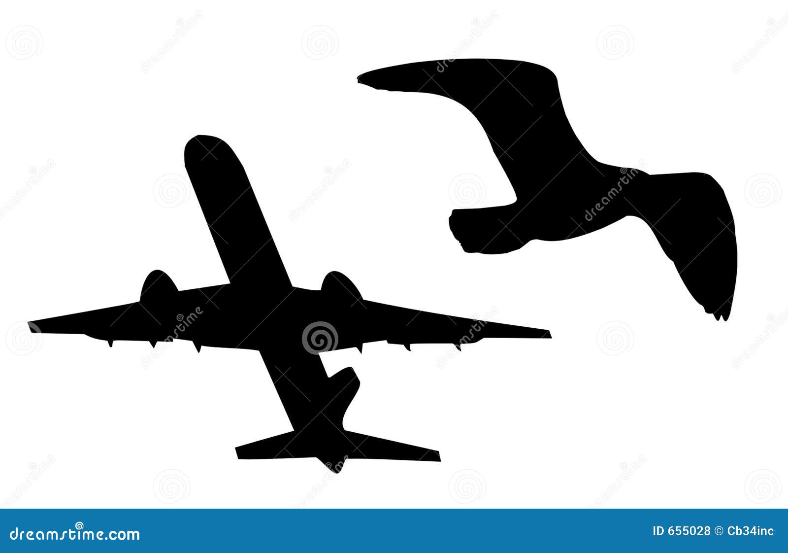 Plane and Bird stock illustration. Illustration of turbine - 655028