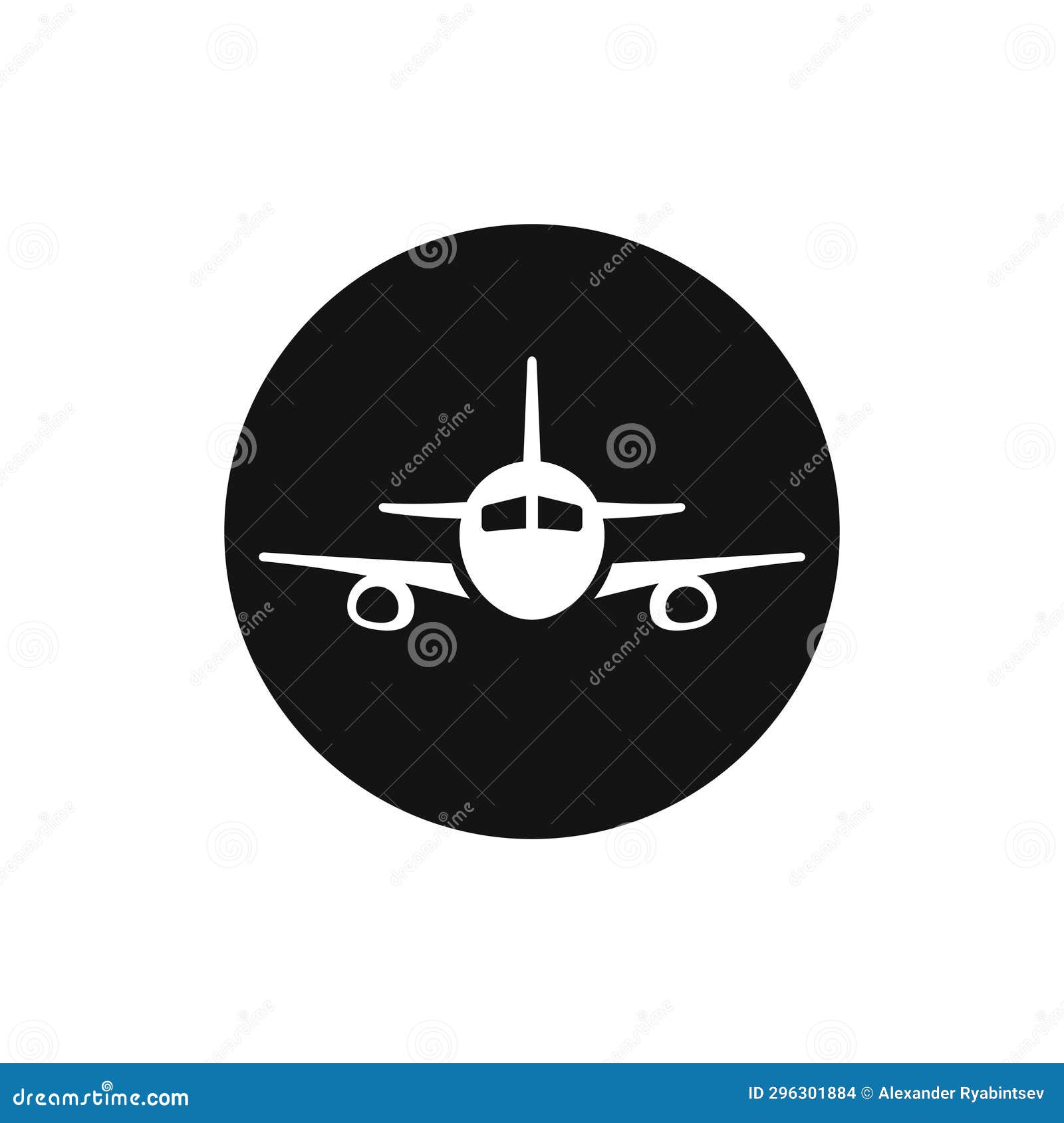 Airplane Front View Vector Icon Stock Illustration - Illustration of ...