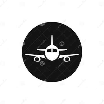 Airplane Front View Vector Icon Stock Illustration - Illustration of ...