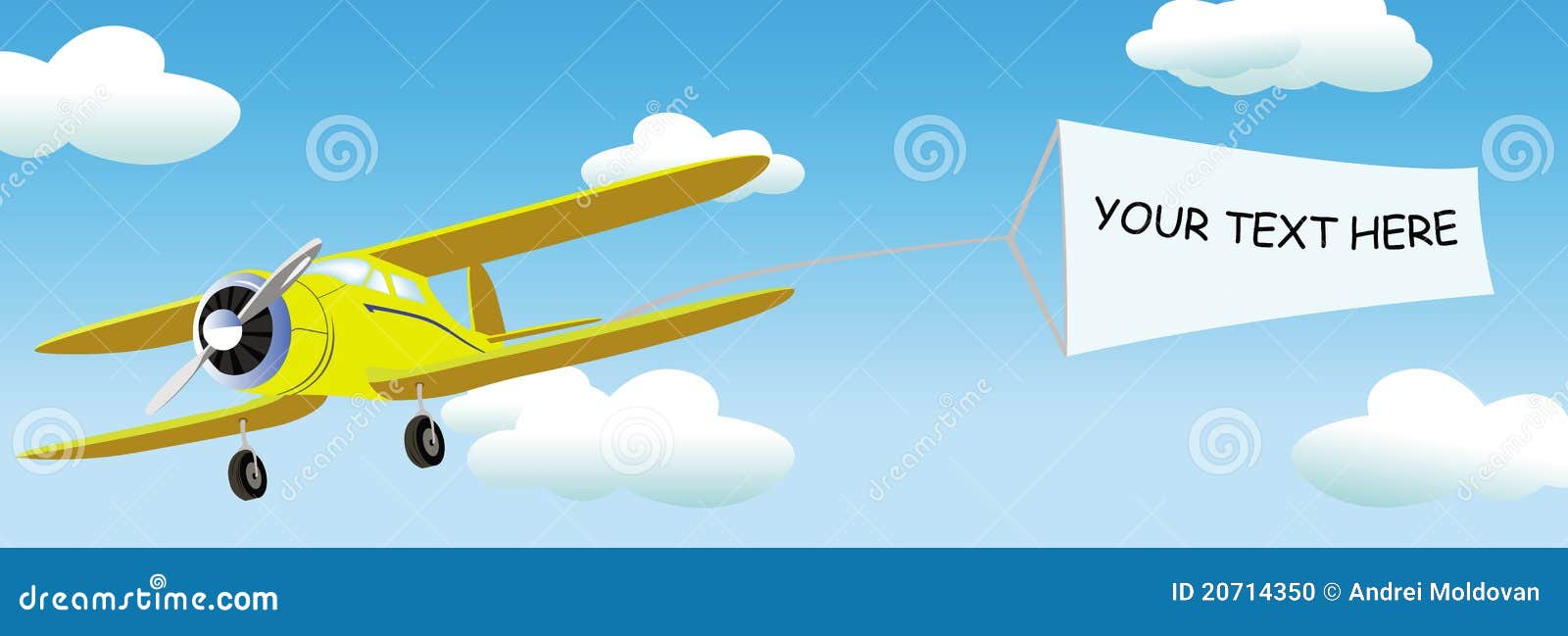 Plane with Blank Banner for Your Commercial/text Stock Vector ...