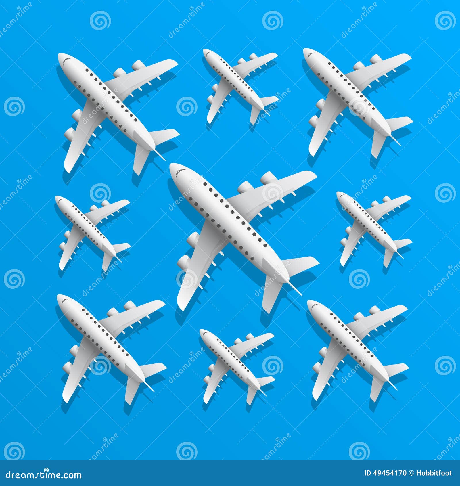 Plane in blue background stock vector. Illustration of aviation - 49454170