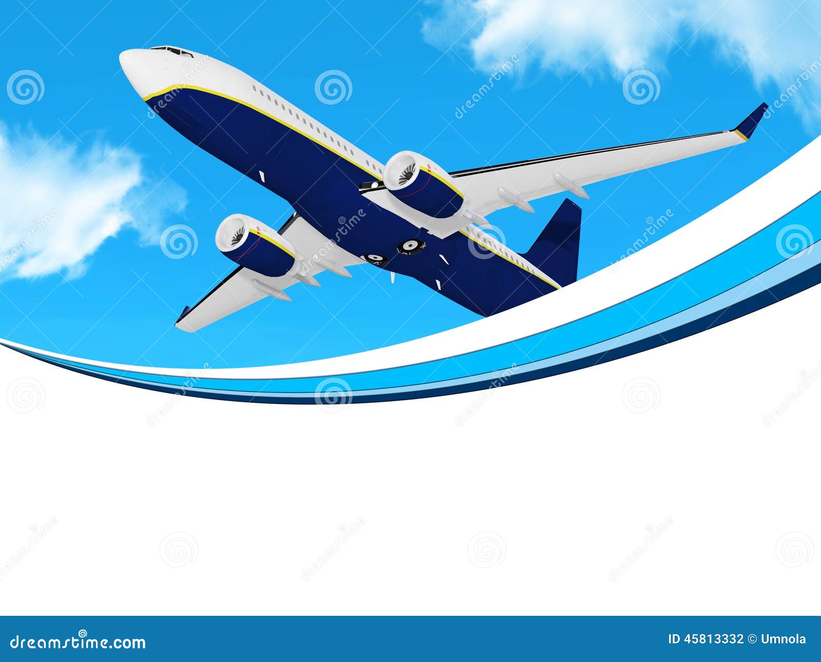 Plane on blue sky frame stock illustration. Illustration of board ...