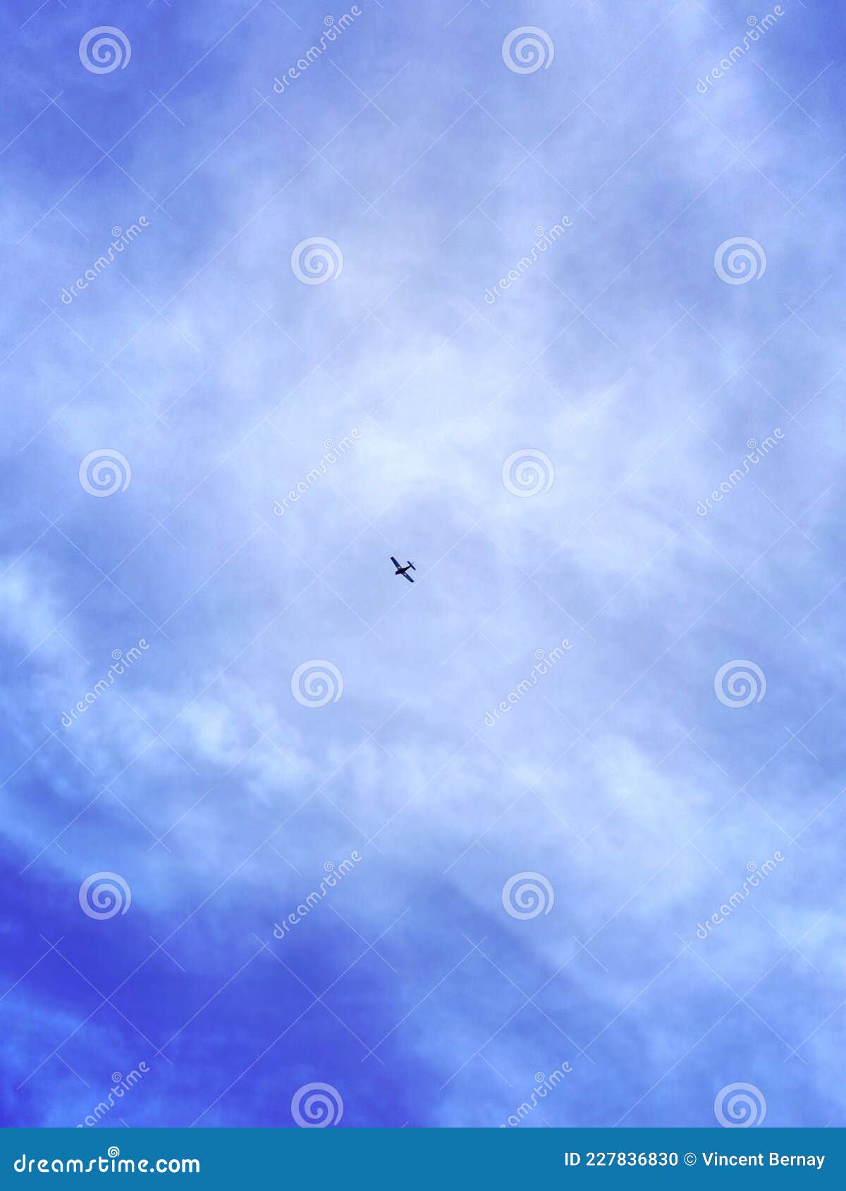 A plane high in the sky stock photo. Image of high, white - 227836830