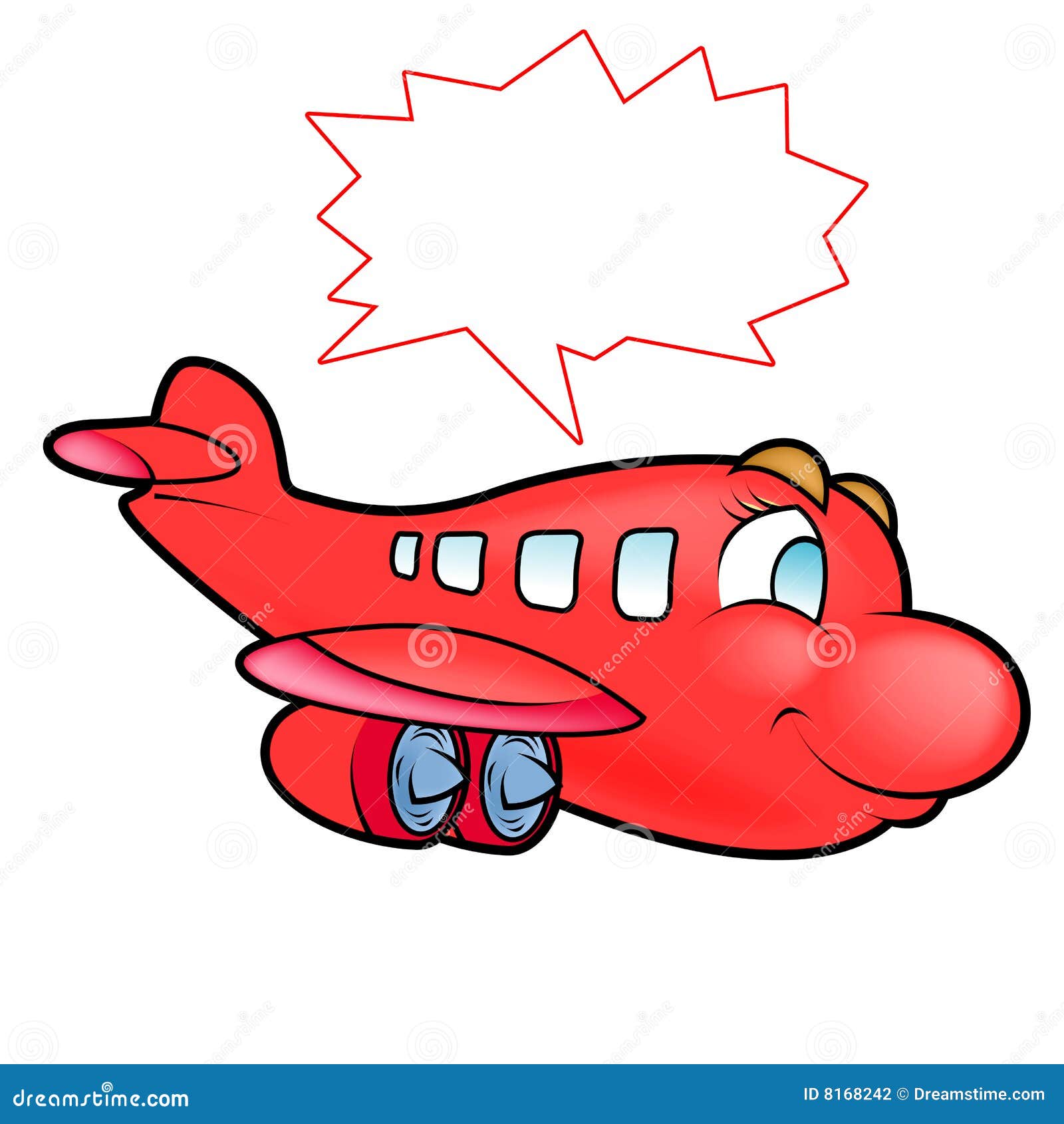 Plane with buble text stock illustration. Illustration of commercial ...