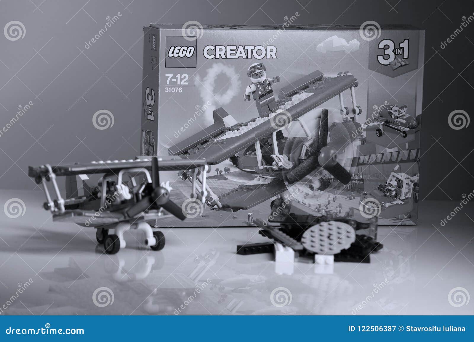 Plane Built from Lego Bricks, Copy Space, Isolated Editorial ...
