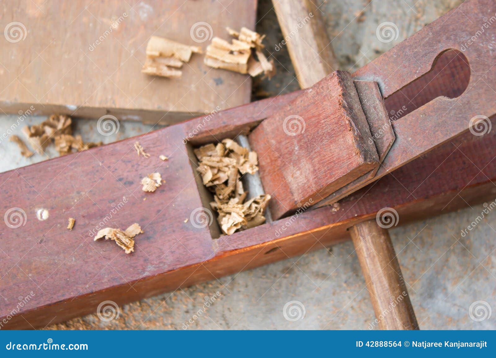 A Plane in a Carpentry Workshop. Stock Photo - Image of chips ...