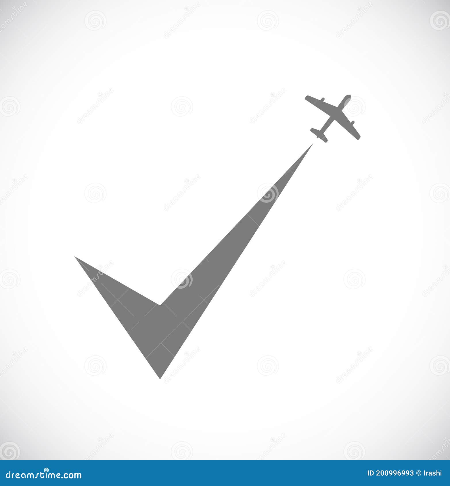 Plane check mark icon stock vector. Illustration of travel - 200996993