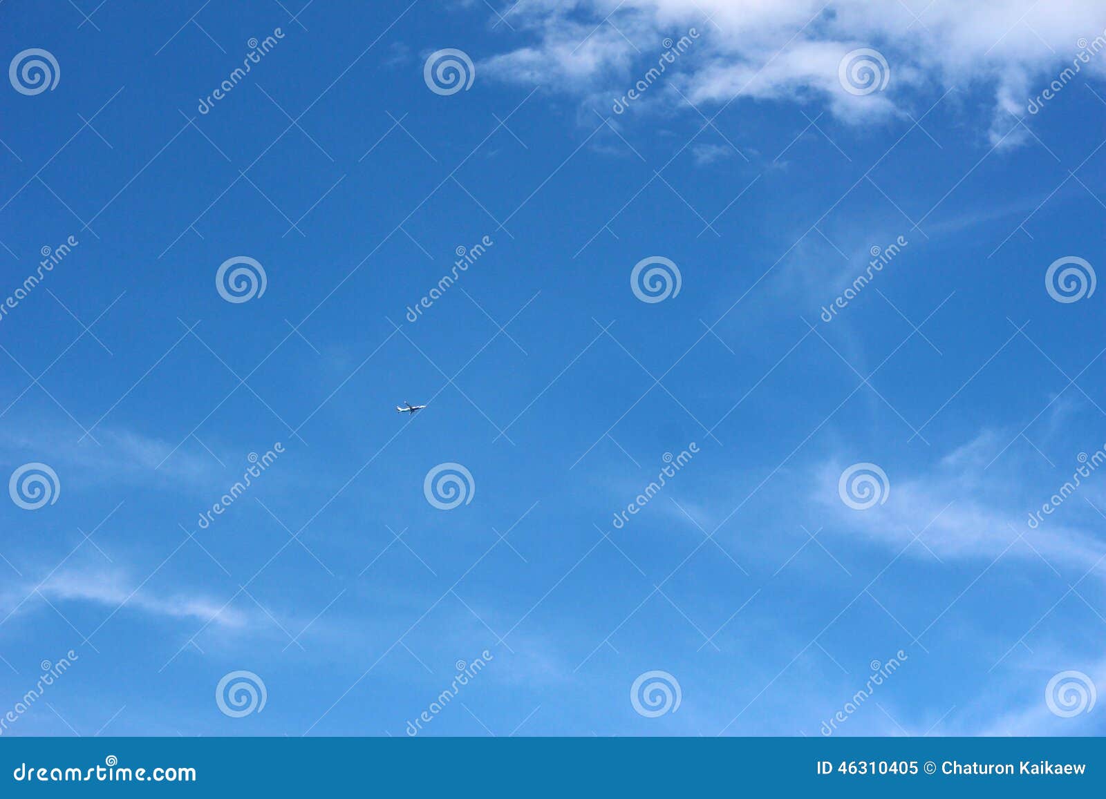 Plane On Clear Blue Sky Royalty-Free Stock Photography | CartoonDealer ...