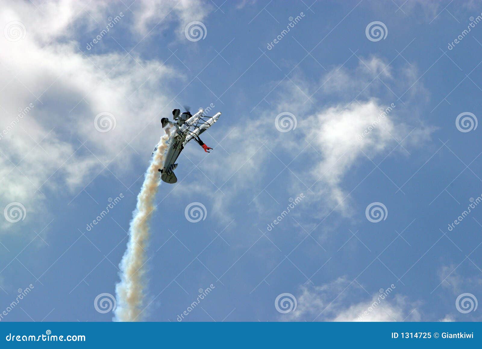 Plane Climbs into Loop - Wing Walker Stock Image - Image of wings ...