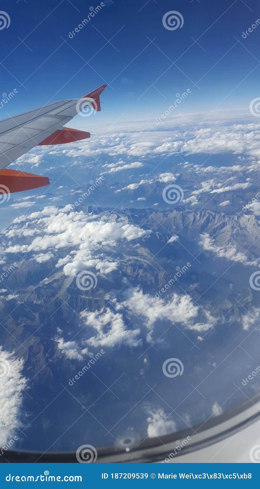 Plane Clouds On The Plane Nature Background Blue Stock Photography ...