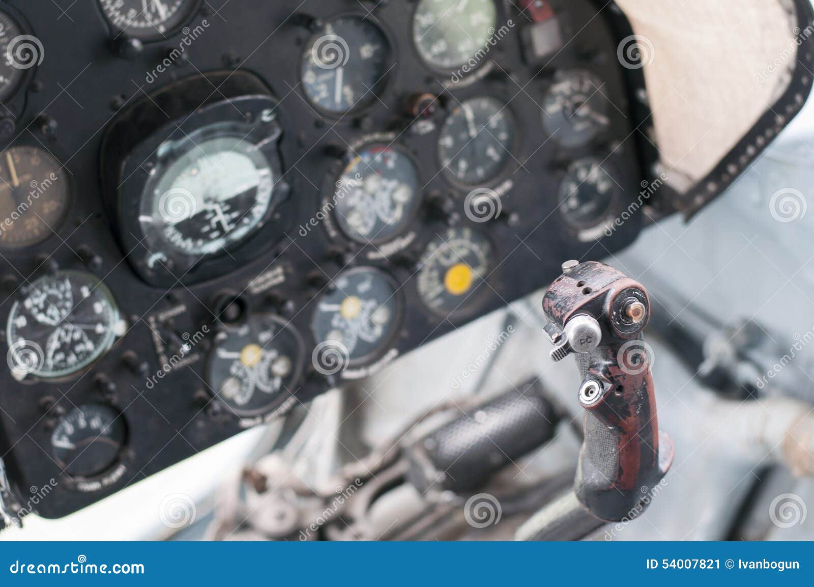 Plane Cockpit, Old Aircraft Stock Image - Image of wheel, view: 54007821