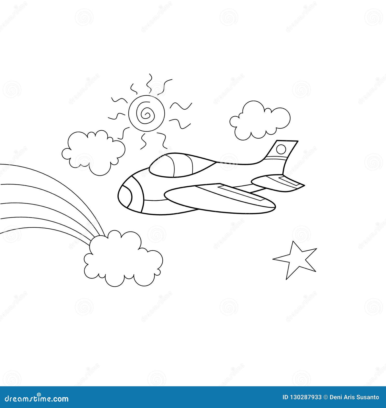 Plane Coloring Book Cartoon Stock Image - Illustration of abstract ...