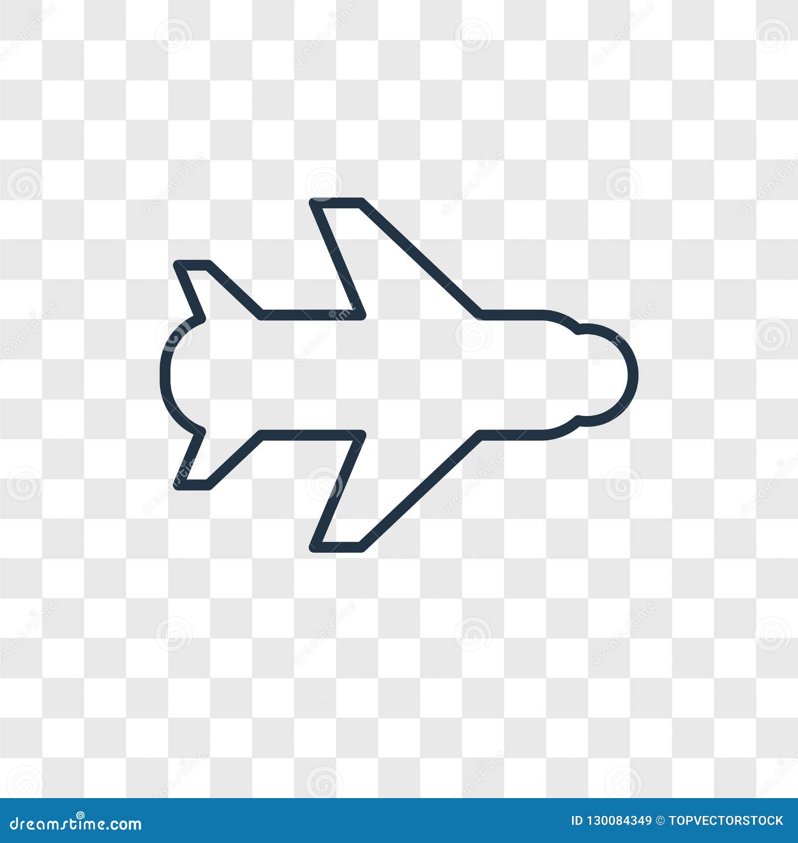 Plane Concept Vector Linear Icon Isolated on Transparent Background ...
