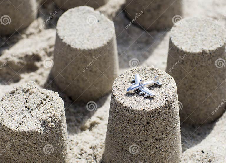 Plane on a Cone Figure Made of Beach Sand. Stock Image - Image of shape ...