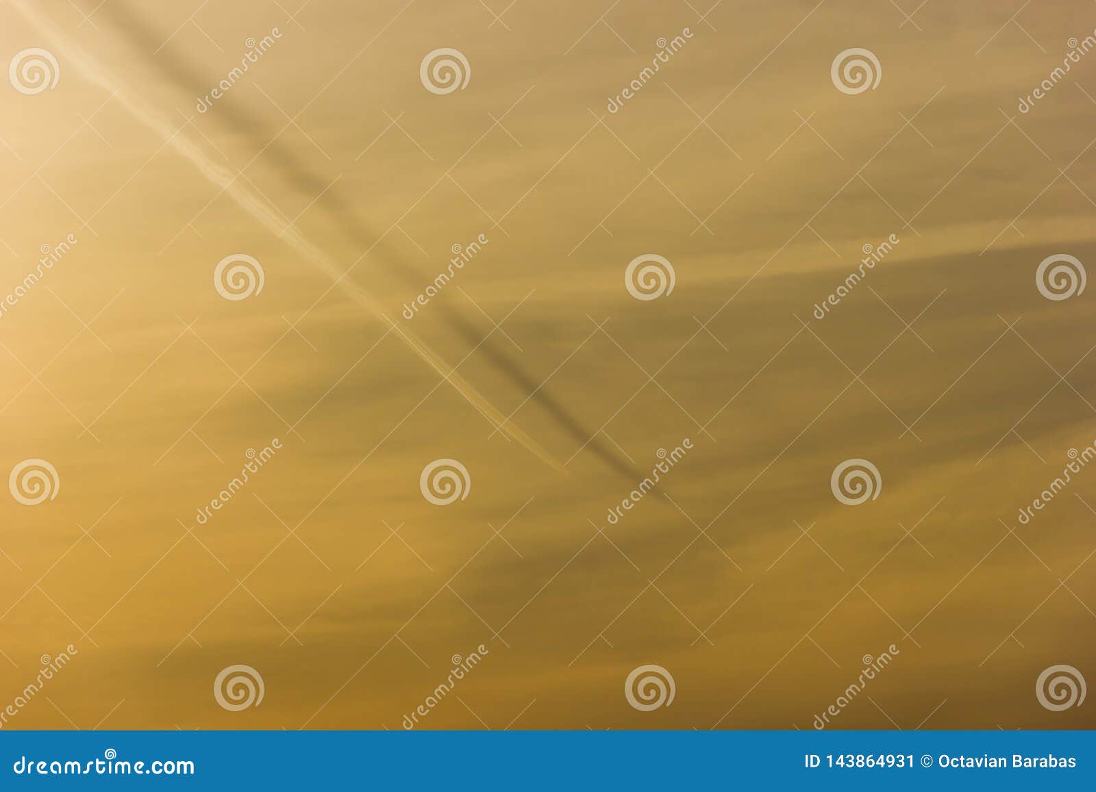 Plane Contrail Leave Shadow on Clouds Above Stock Image - Image of ...