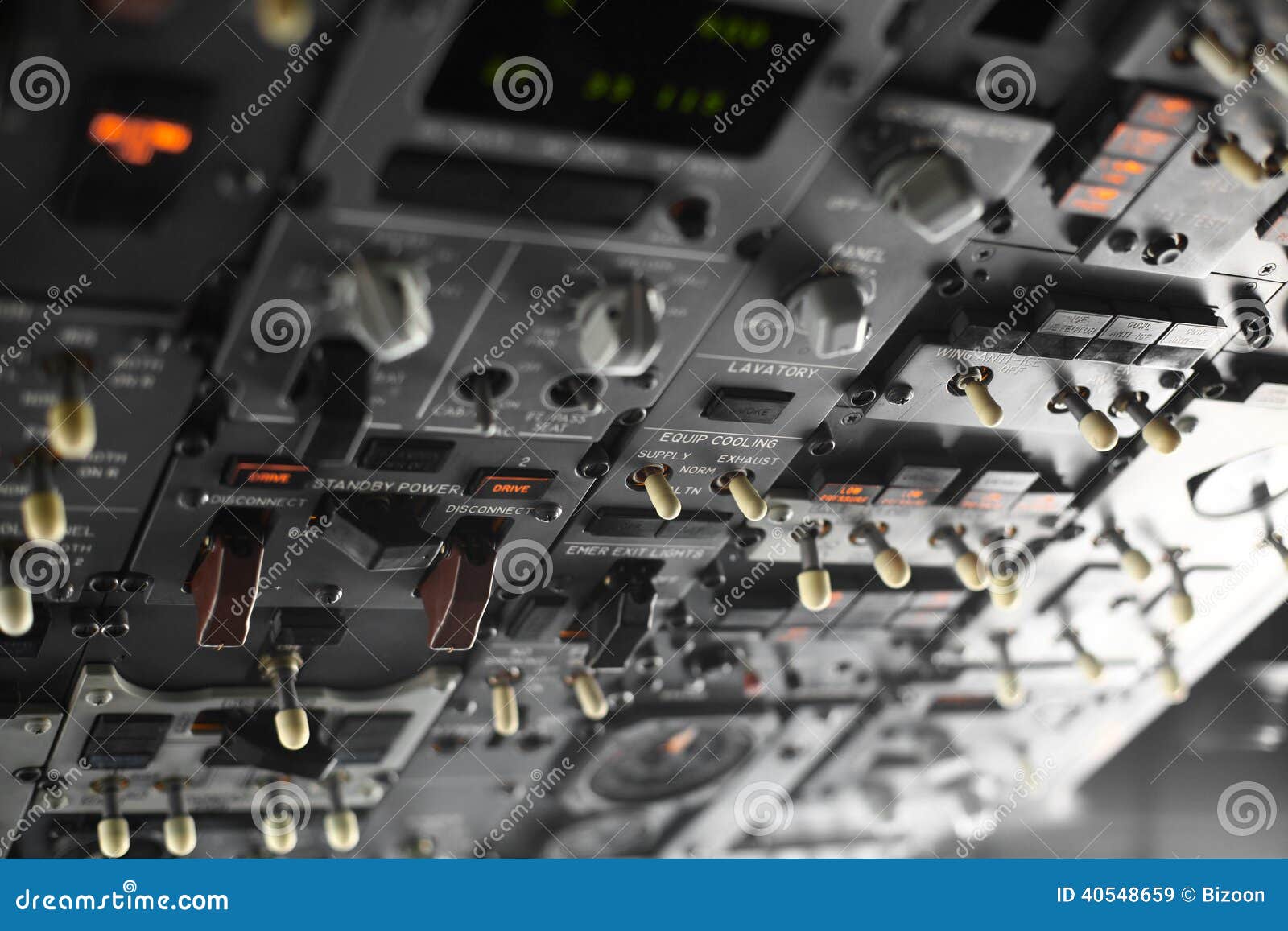 Plane control panel stock image. Image of airline, cockpit - 40548659