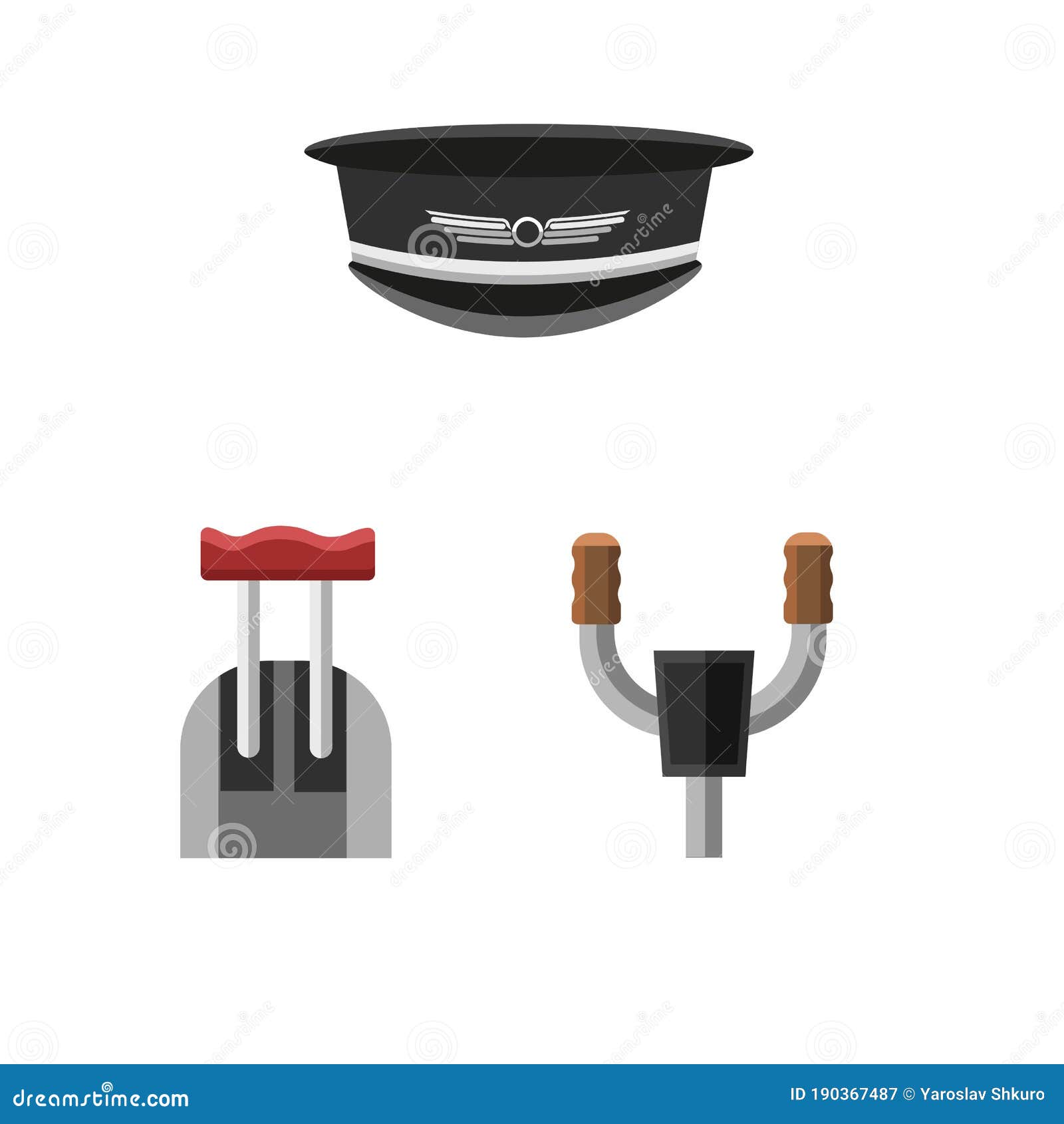 Illustration Of Airplane Pilot Helmet With Wings. Design Element For ...