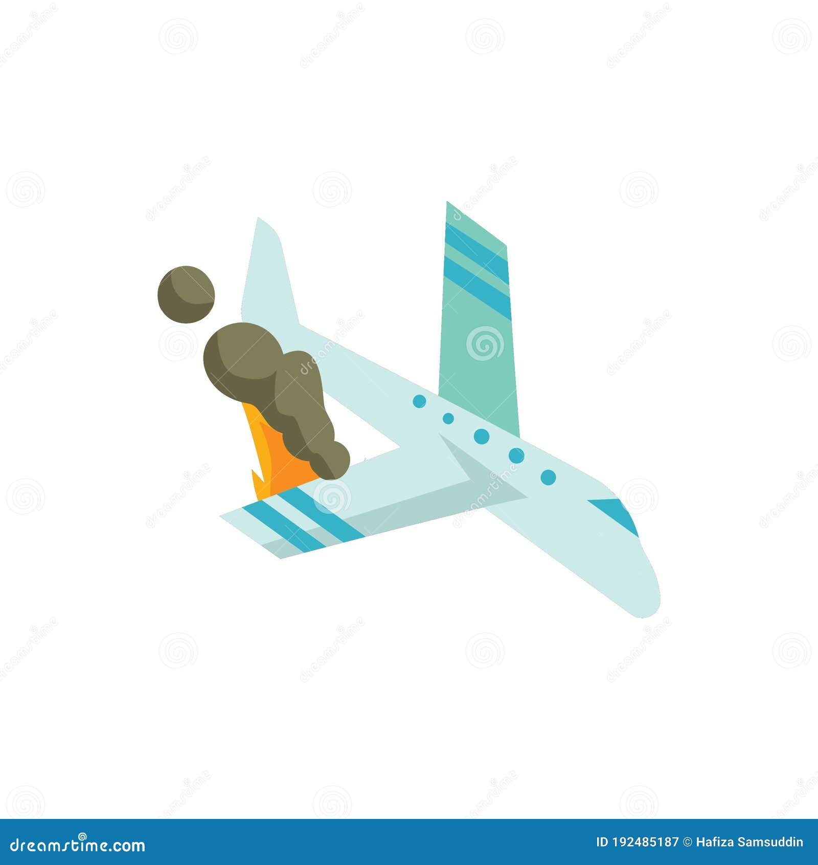 Plane Crashing. Vector Illustration Decorative Design Stock Vector ...