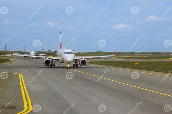 Plane is Currently Positioned on the Runway, Undergoing Preparations ...