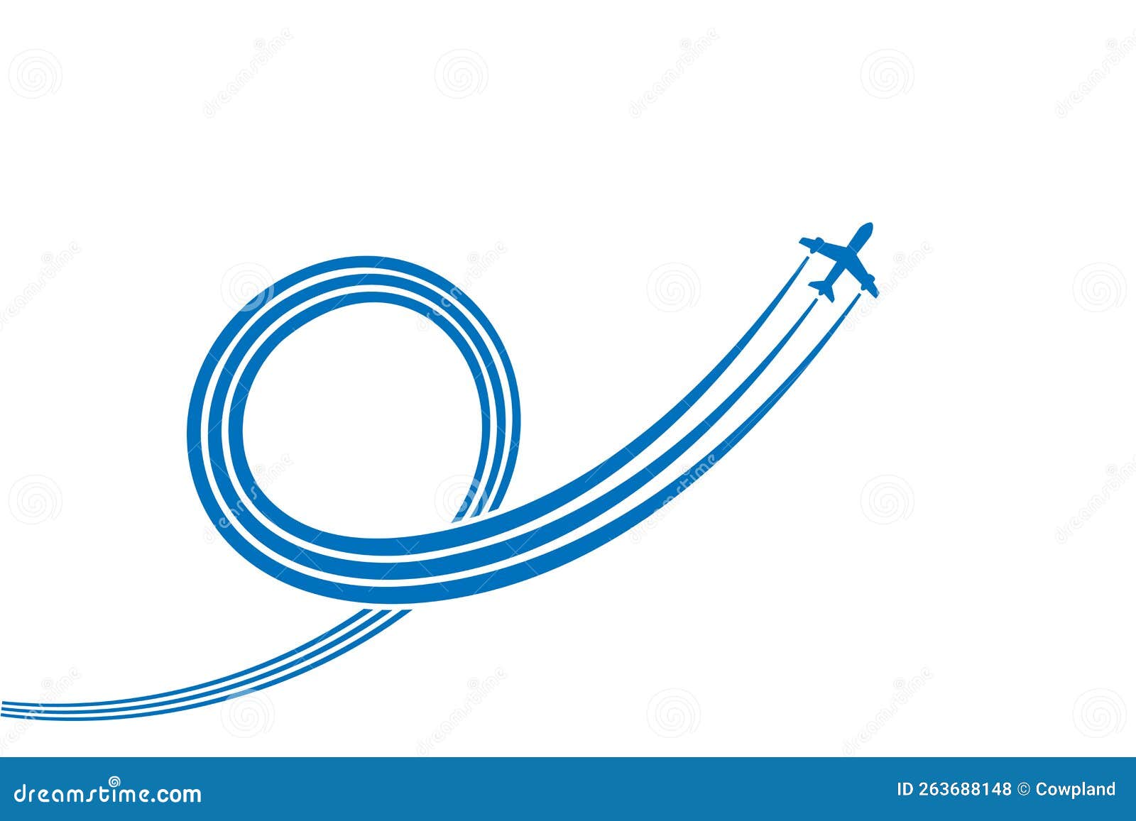 The Plane Draws a Loop in the Sky Stock Vector - Illustration of blue ...