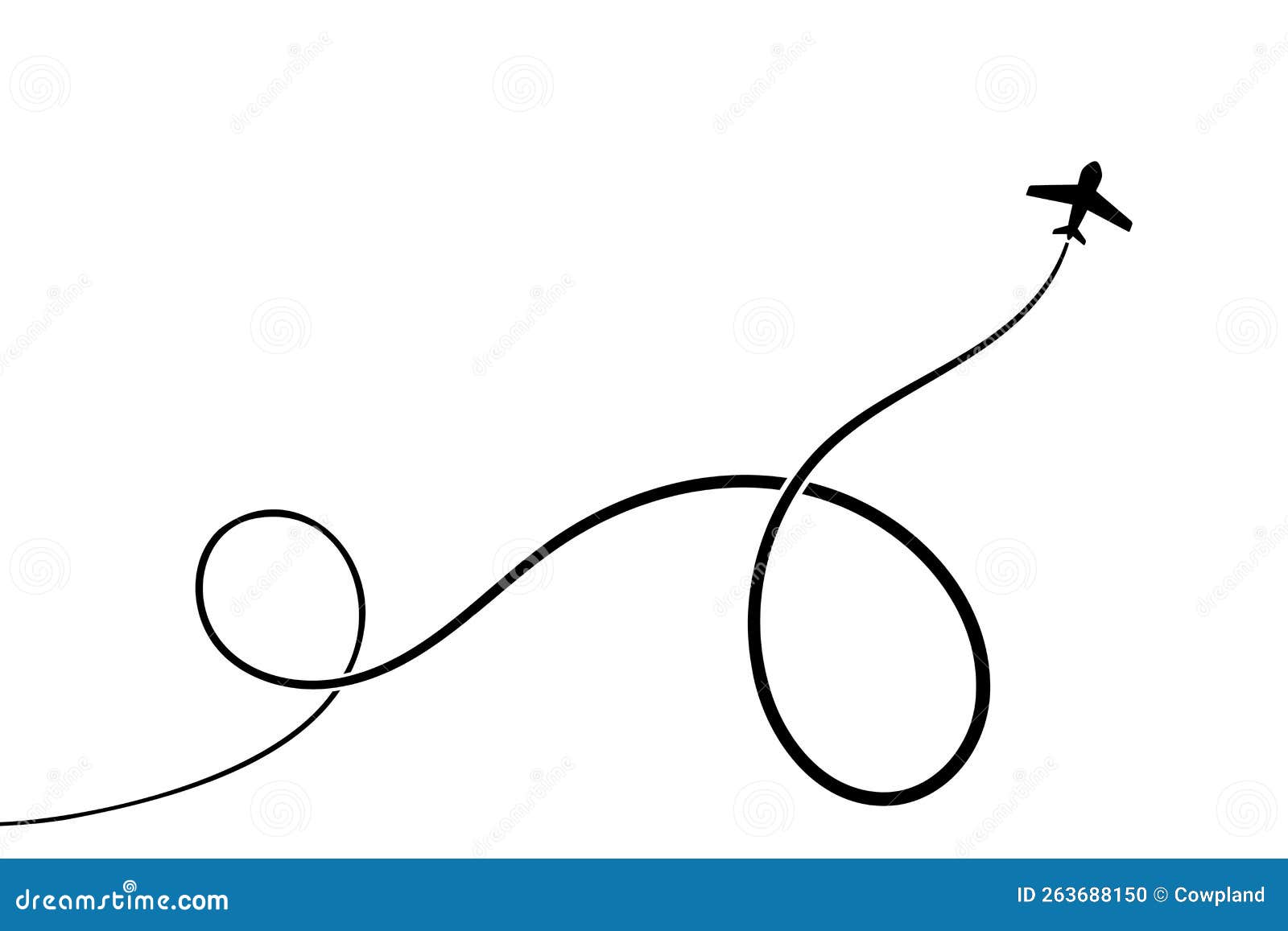 The Plane Draws a Loop in the Sky Stock Vector - Illustration of smoky ...