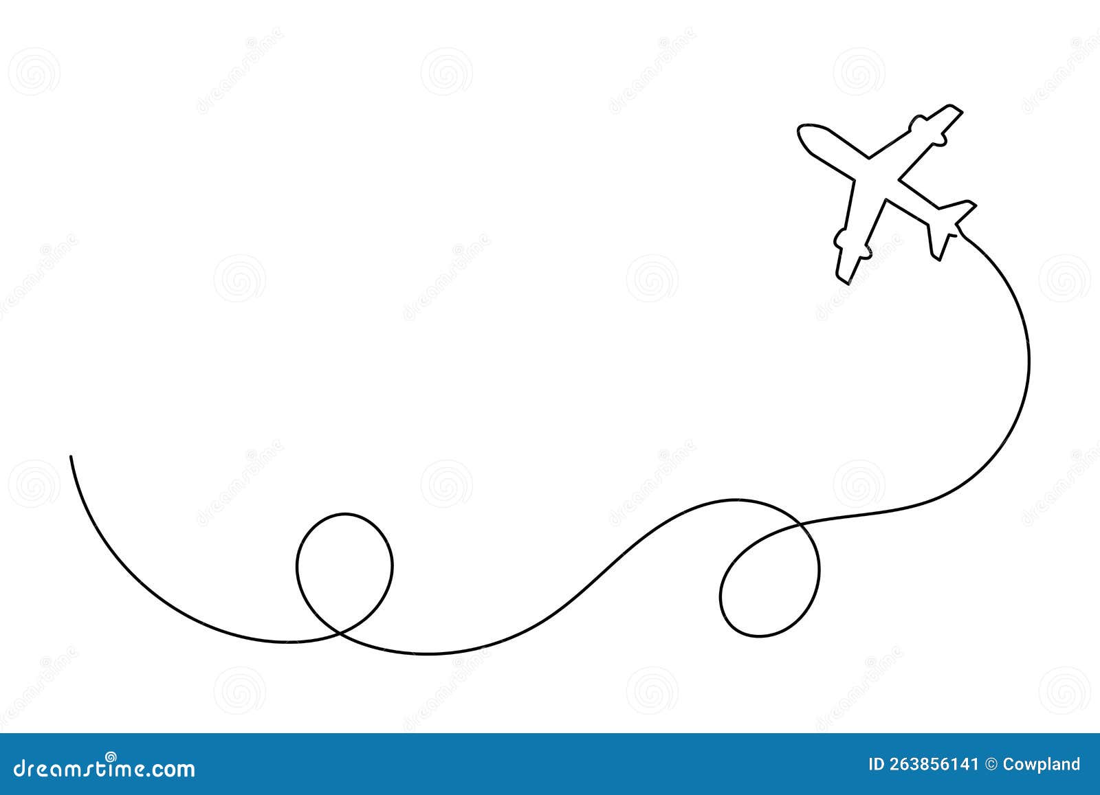 The Plane Draws a Loop in the Sky Stock Vector - Illustration of route ...