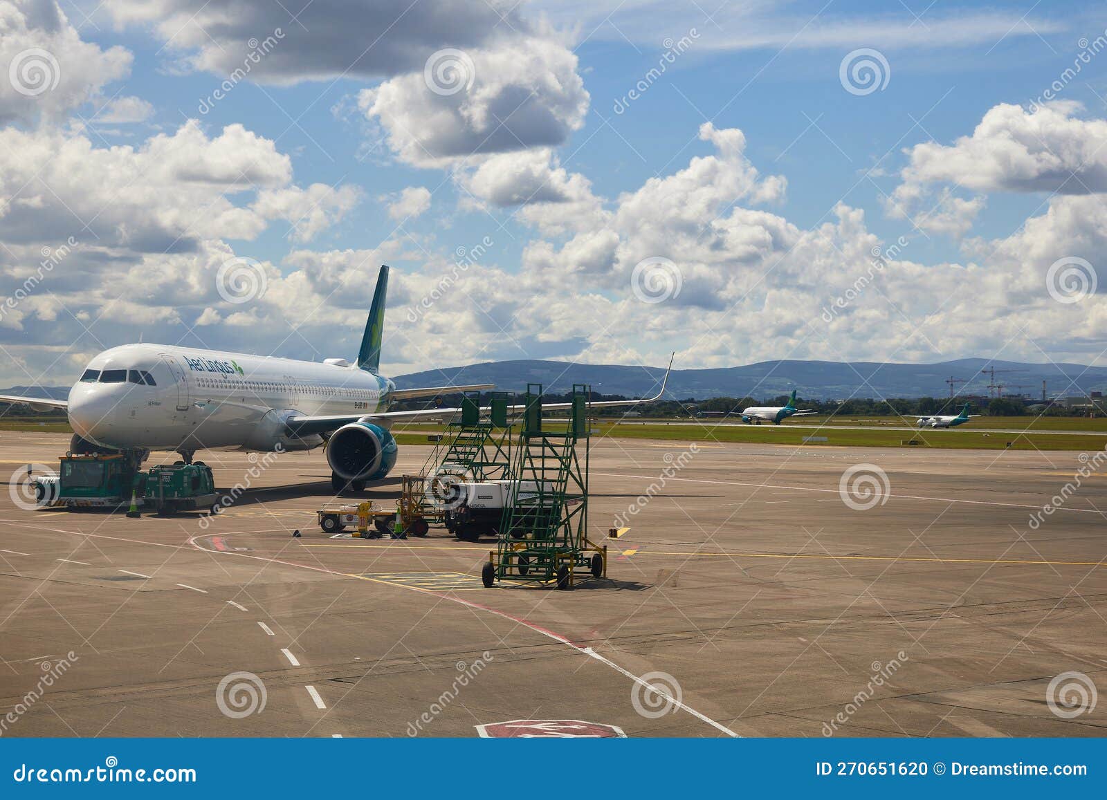 Plane at Dublin Airport Ready To Take Off on Runway Editorial Image ...