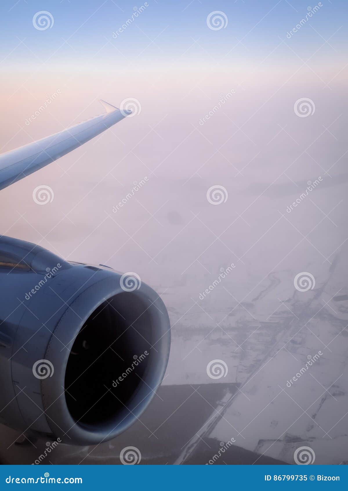 Plane engine, in flight stock image. Image of morning - 86799735