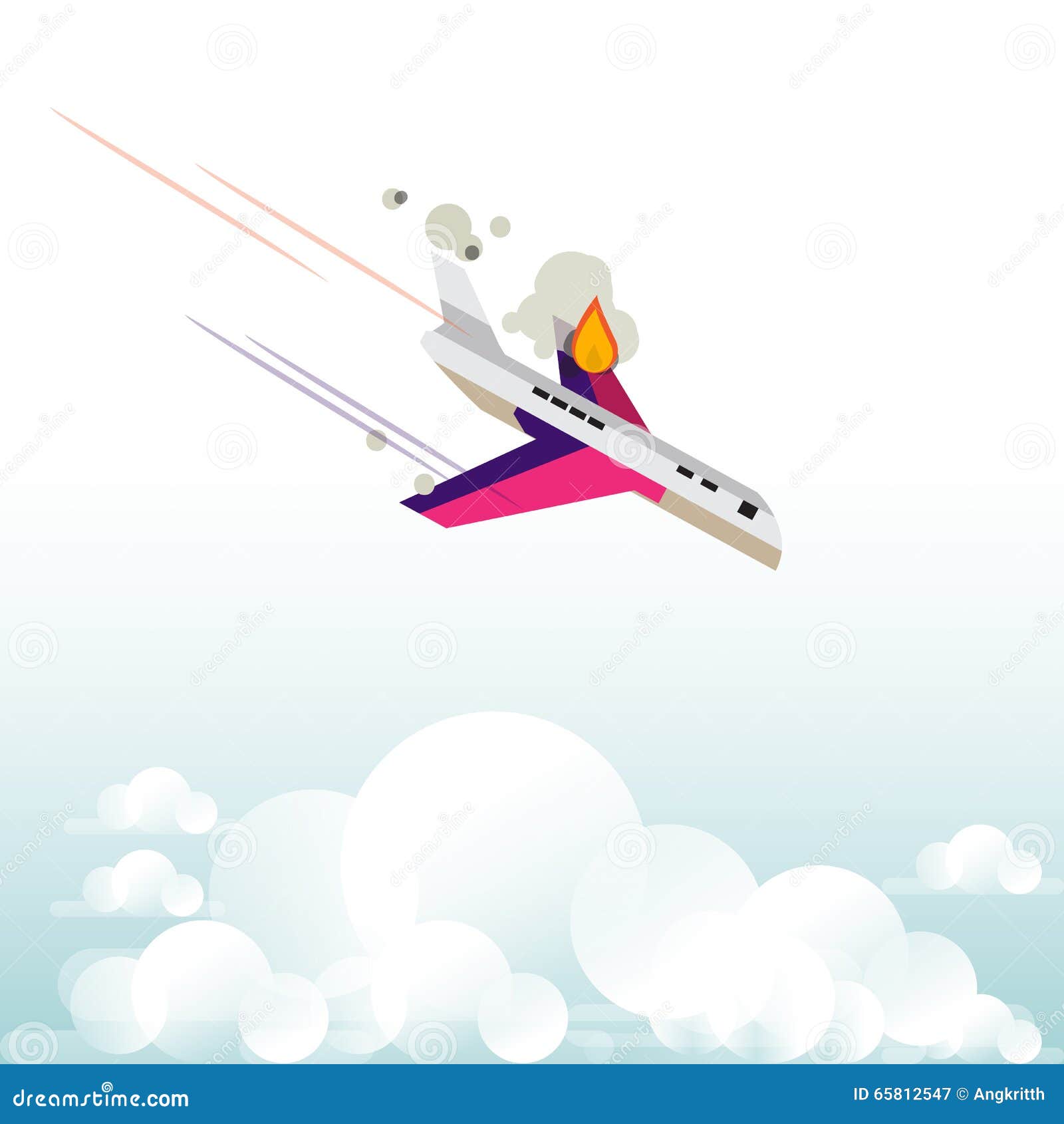 Plane Falling Form the Sky - Stock Illustration - Illustration of ...
