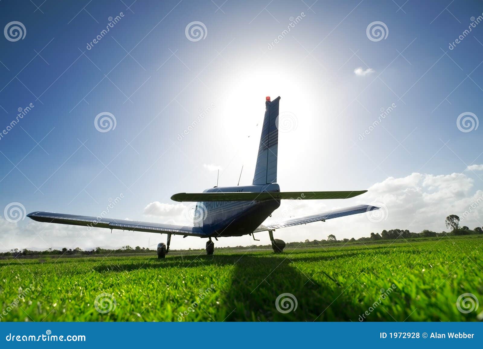 Plane on field stock photo. Image of blue, small, airplane - 1972928